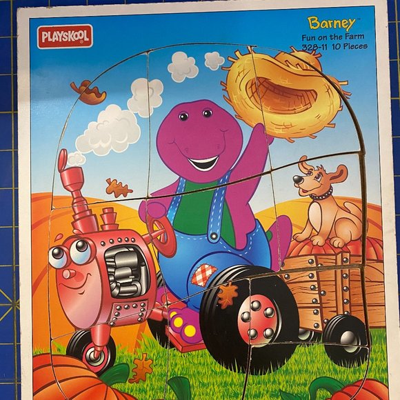 Playskool | Toys | Barney Fun On The Farm Wood Peg Puzzle | Poshmark